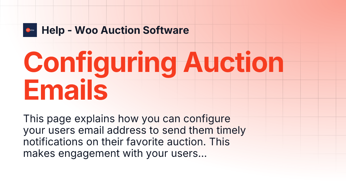 Configuring Auction Emails | Help - Woo Auction Software